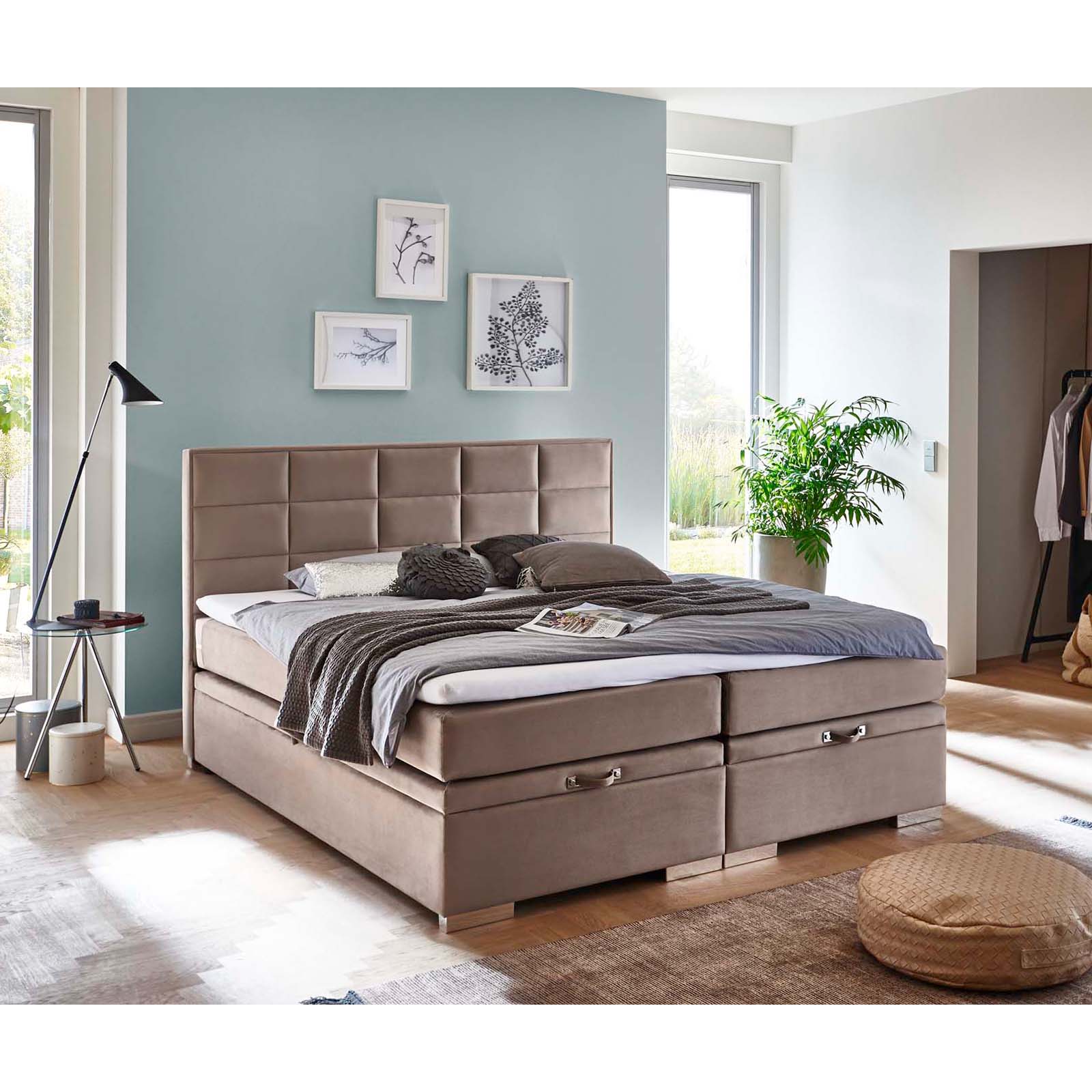 Boxspringbett - beige - H3 - 180x200 cm | Online bei ROLLER kaufen