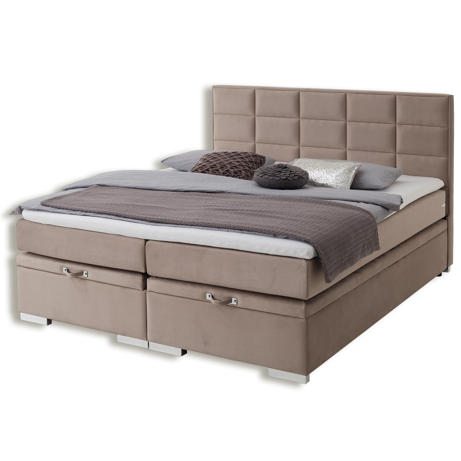 Boxspringbett - beige - H3 - 180x200 cm | Online bei ROLLER kaufen