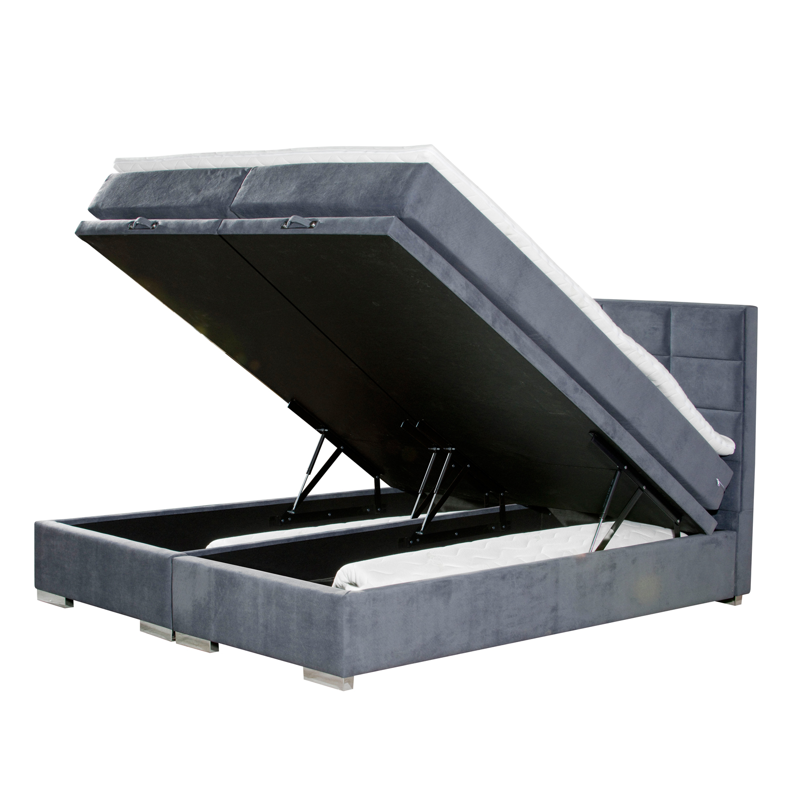 Boxspringbett - grau - H3 - 160x200 cm | Online bei ROLLER kaufen