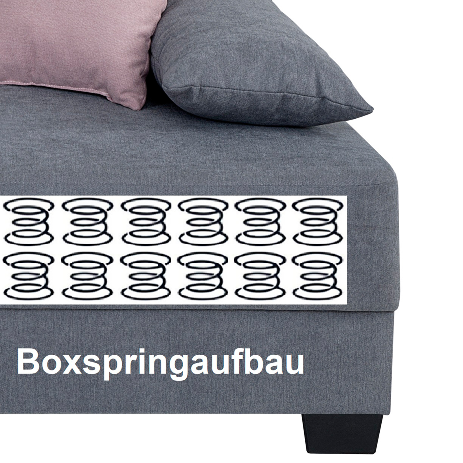 Boxspringsofa - grau - mit Staukasten - Dauerschläfer | Online bei ...