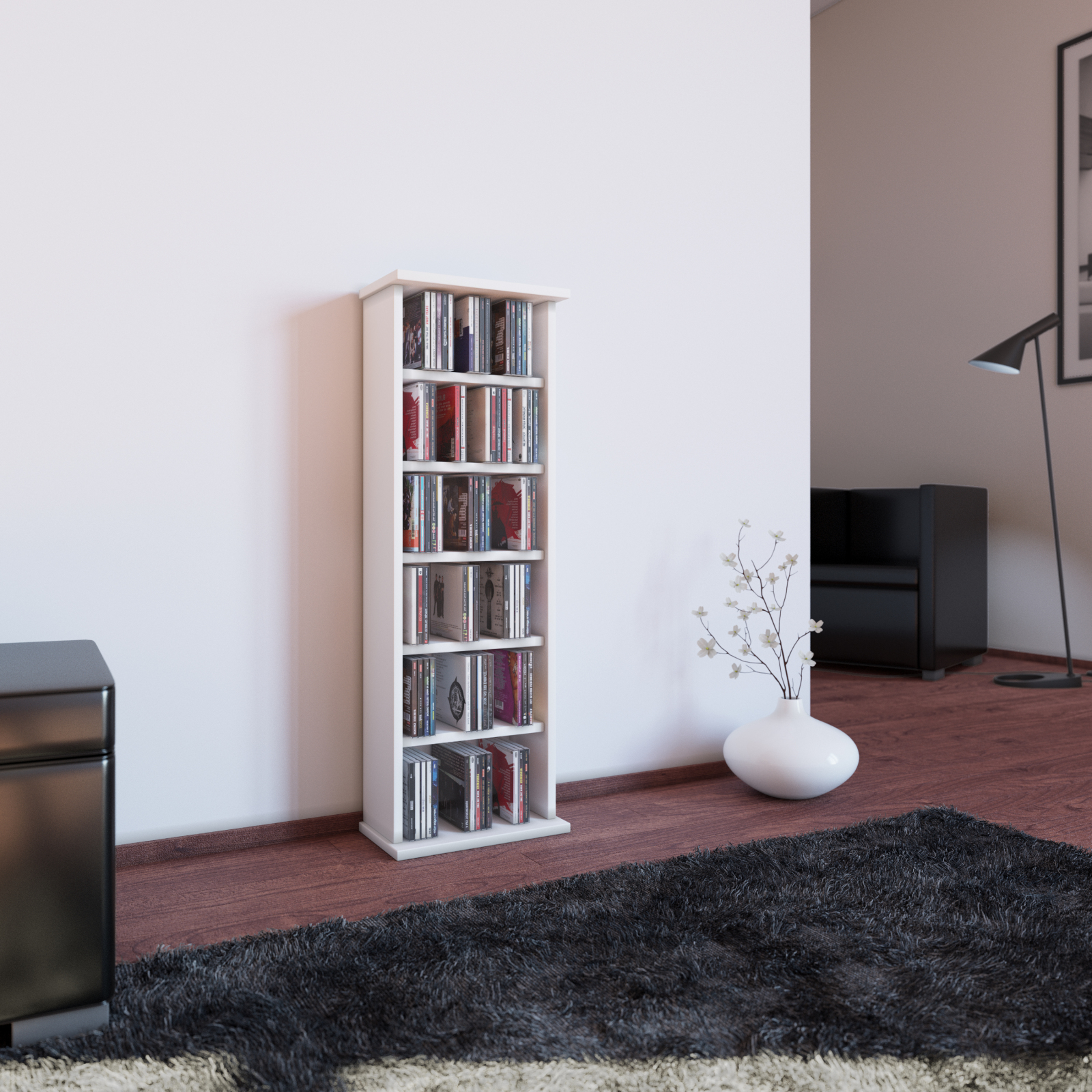 CD-Regal - weiß - 31 cm breit - für 150 CDs | Online bei ROLLER kaufen