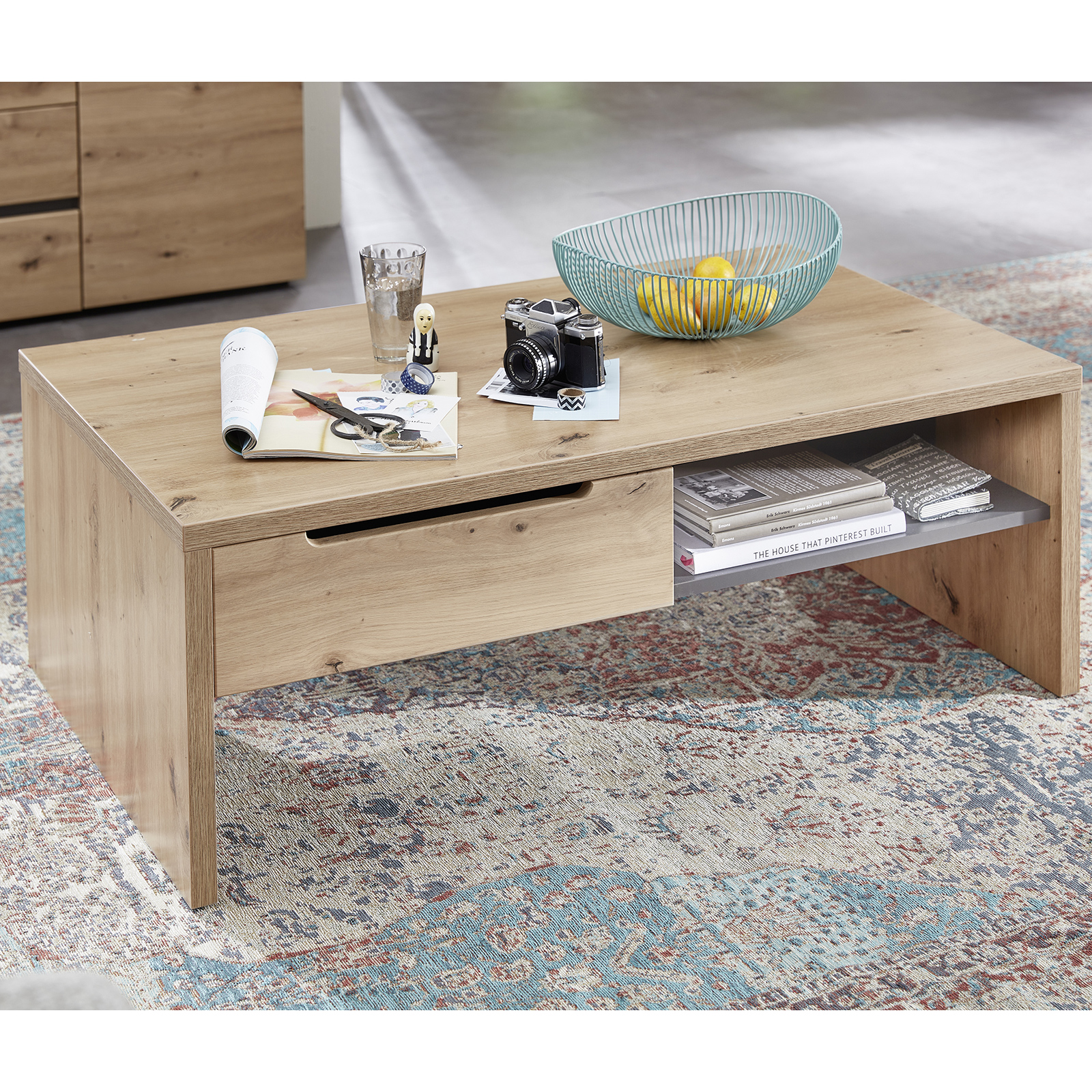 Jenna Couchtisch Eiche Bianco Ge Lt 110 X 70 Cm