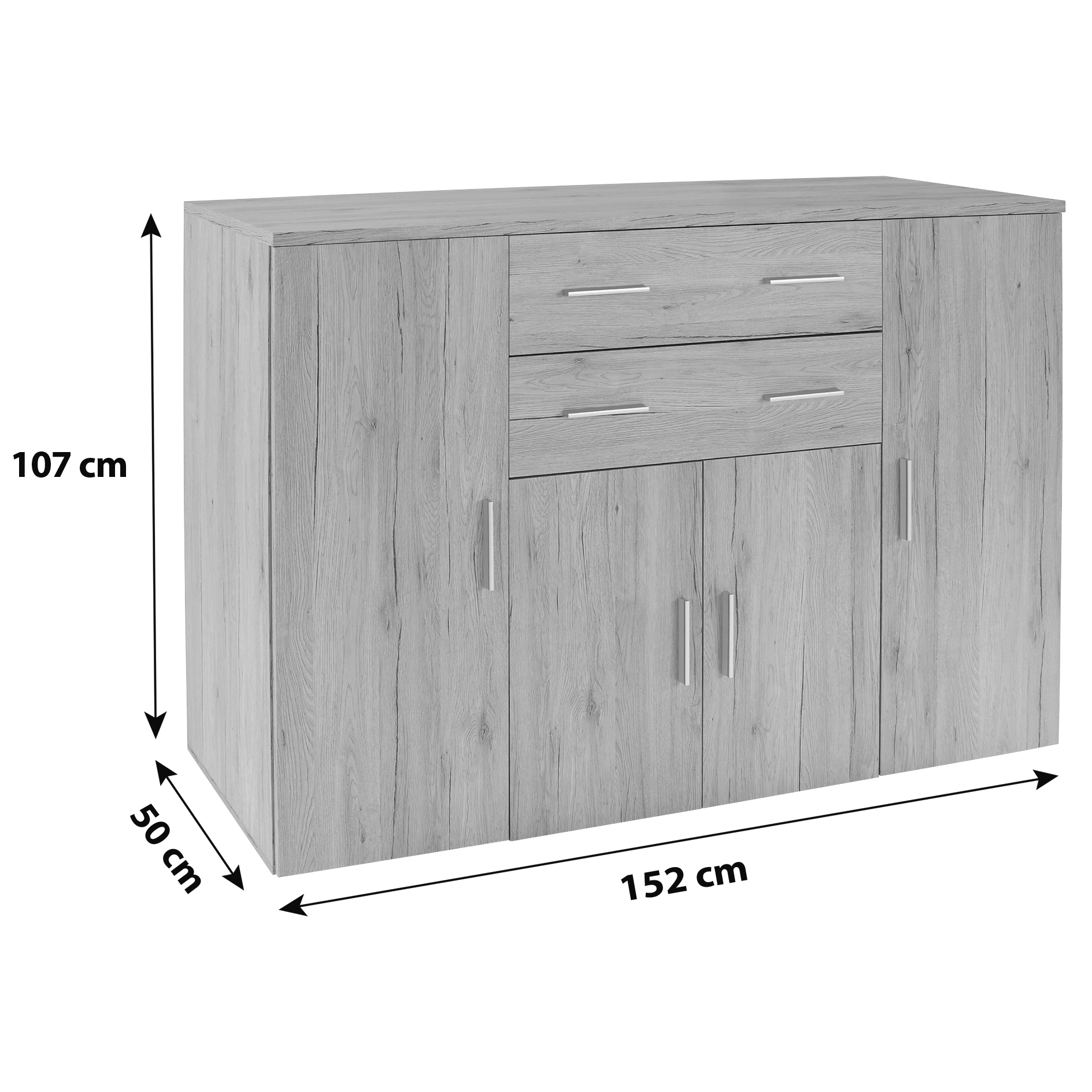 Kommode - Artisan Eiche - mit Übertiefe - 152 cm | Online bei ROLLER kaufen