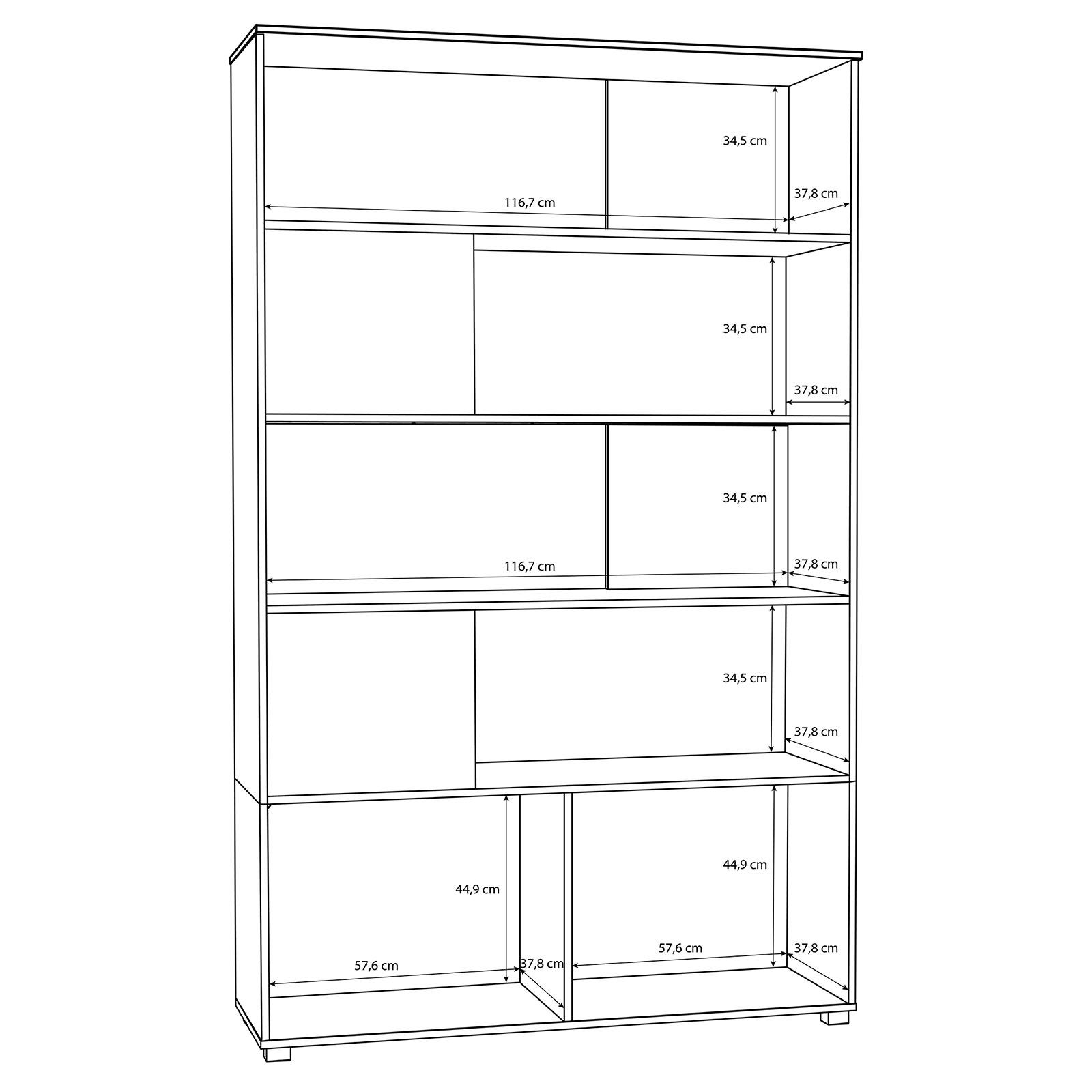 Regal - weiß - Artisan Eiche - 120 cm | Online bei ROLLER kaufen