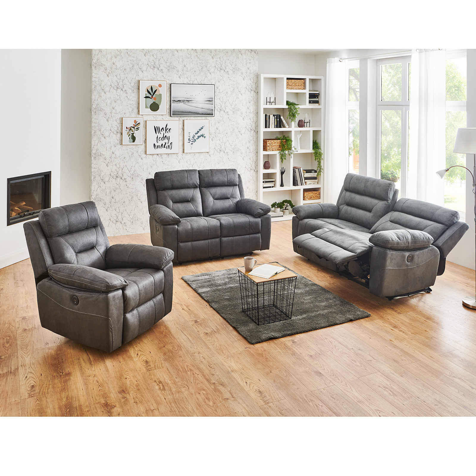 Relaxsessel - grau - mit Relaxfunktion - 91 cm breit | Online bei ...