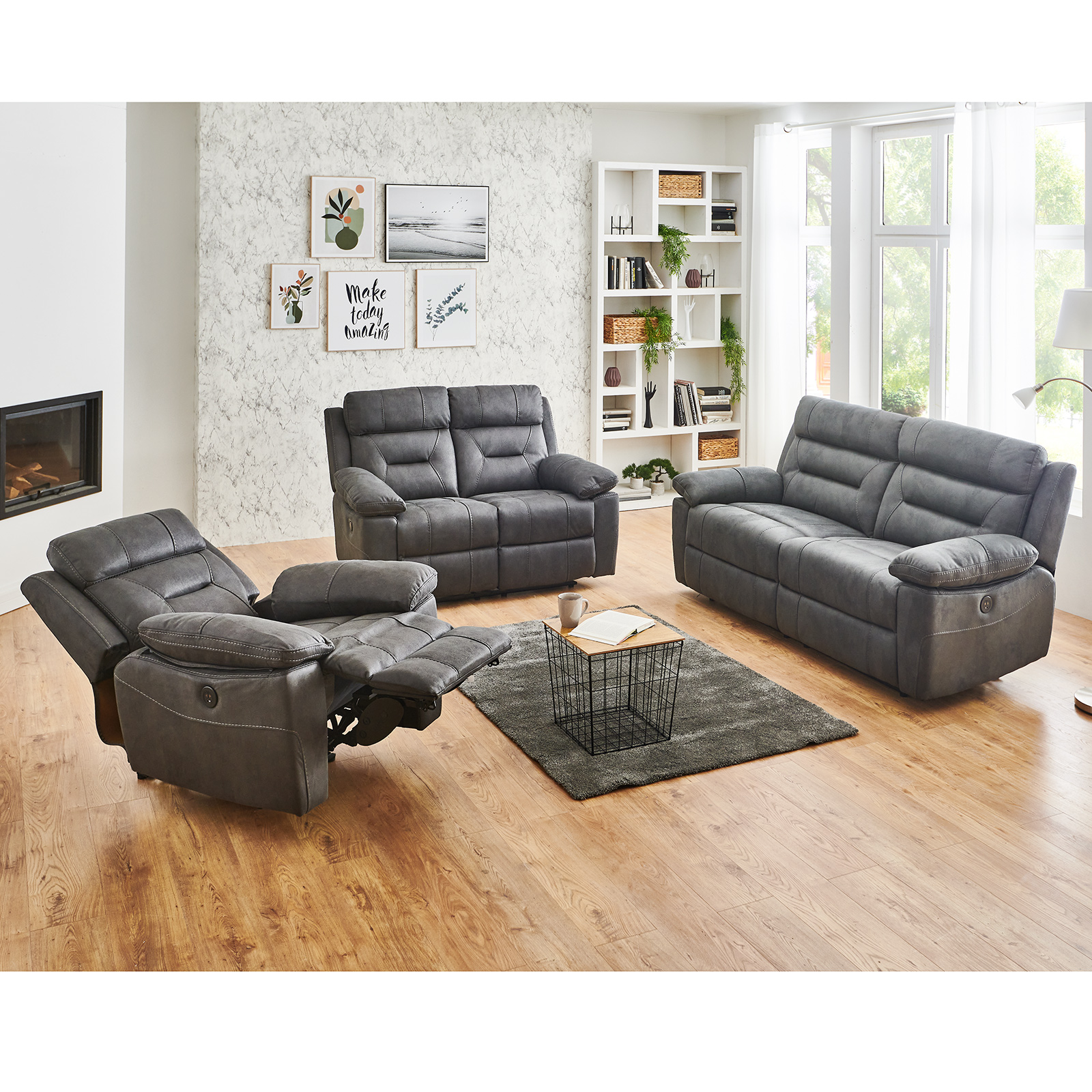 Relaxsessel - grau - mit Relaxfunktion - 91 cm breit | Online bei ...