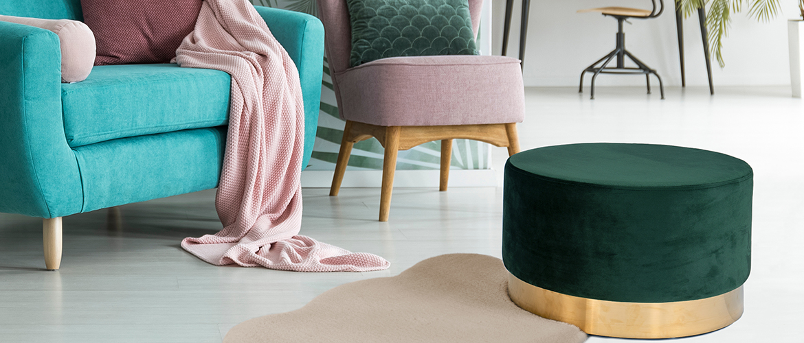 Samt Hocker und Sitzkissen | Samt Möbel | Wohnstile | Wohnideen ...